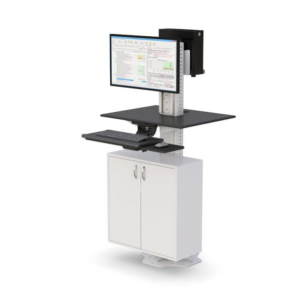 Floor Mounted Computer Workstation with Cabinet - AFC Industries