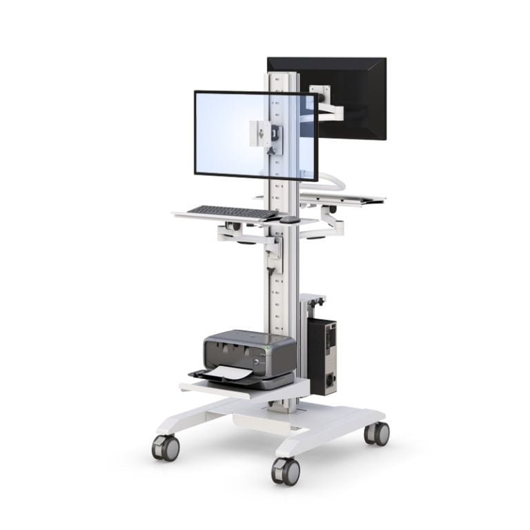 Dual Monitor Stand Computer Cart