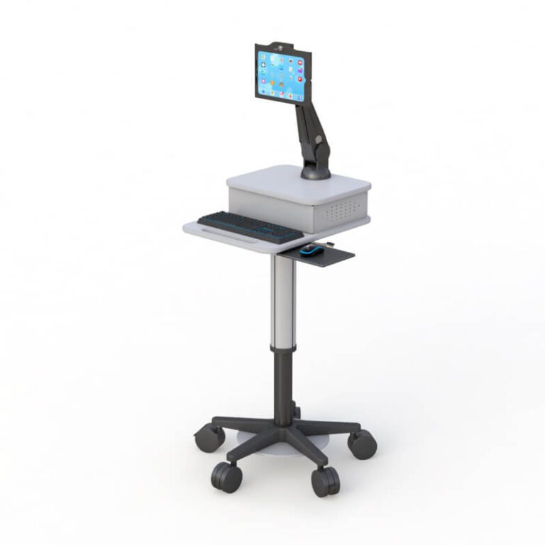 Tablet Stand Holder with Rolling Computer Cart