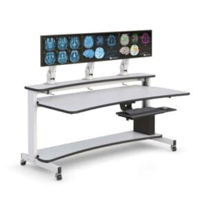 Computer Desk with Three- Monitor Stand - AFC Industries