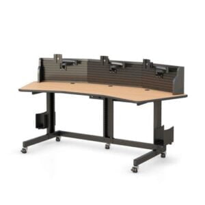 Computer Desk with Slat Wall Monitor Mounts - AFC Industries