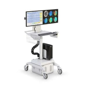 Mobile Carts Computer with Dual Monitor Arm