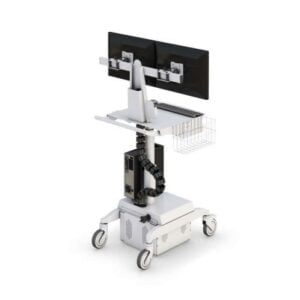 Mobile Carts Computer with Dual Monitor Arm