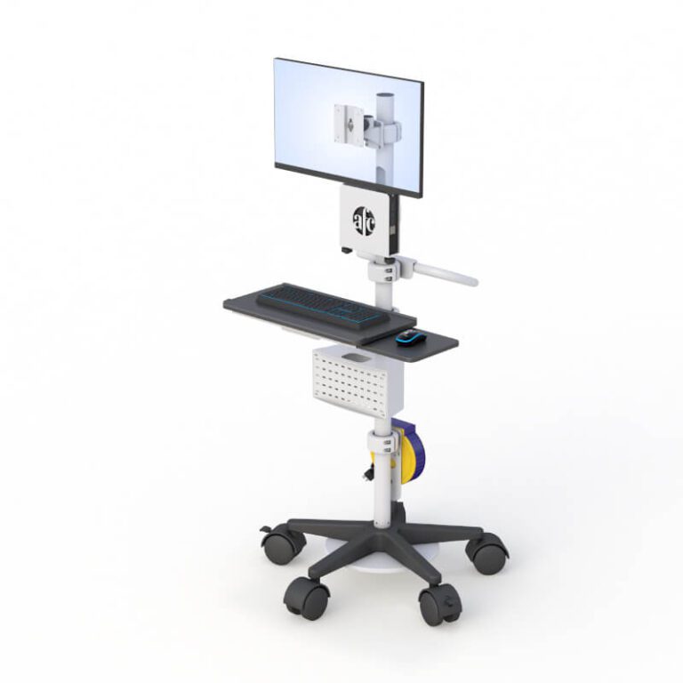 Computer Pole Medical Cart with Power Strip