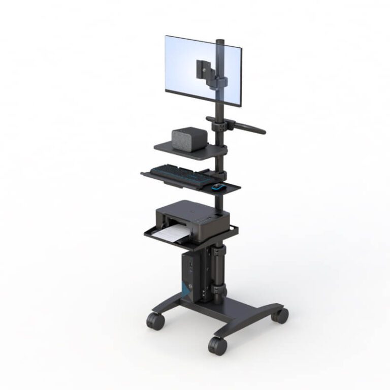 Mobile Medical LCD Monitor Pole Cart