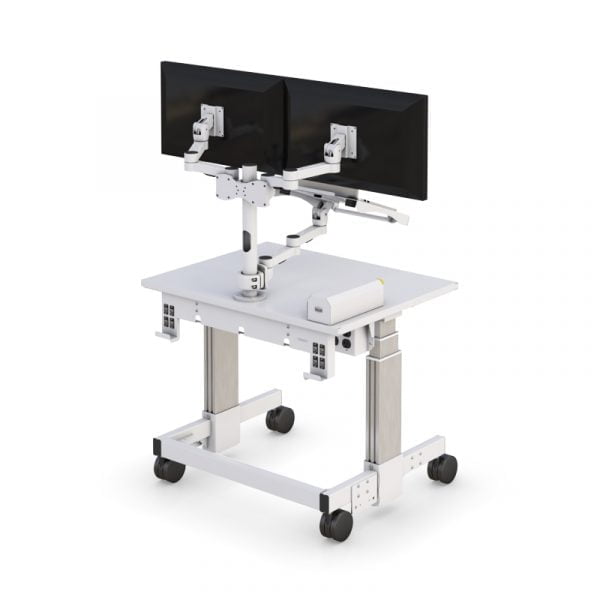 Cleanroom Mobile Workstation plus Laptop Stand and Dual Monitor Display ...