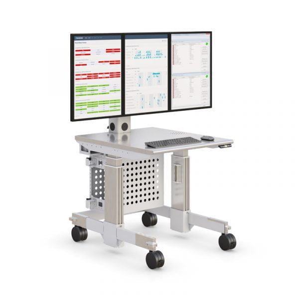 Clean Room Mobile Workstation, height-adjustable, sit-to-stand controls ...