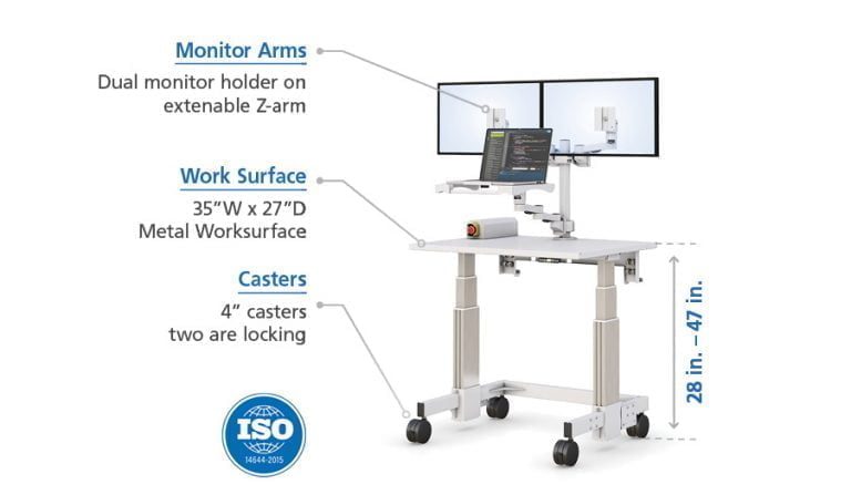 Cleanroom Computer Cart Mobile Utility Cart by AFC