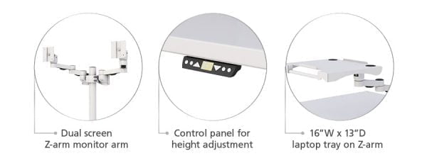Cleanroom Mobile Workstation plus Laptop Stand and Dual Monitor Display ...