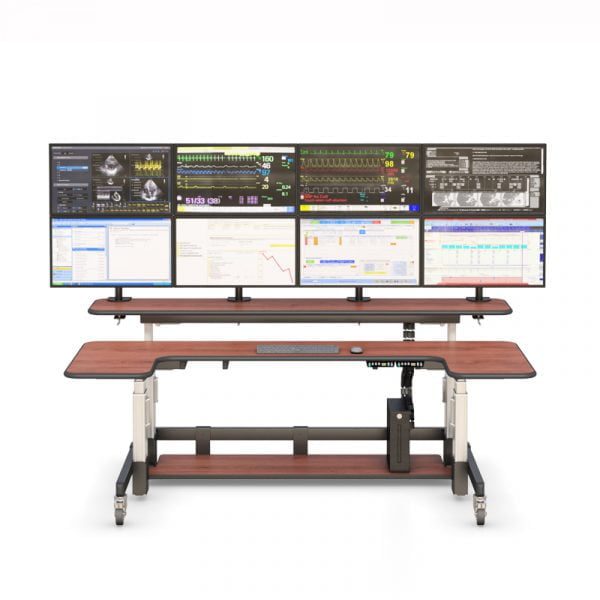 Telehealth ICU Dual-Tier Ergo Workstation - AFC Industries