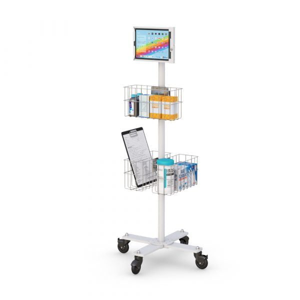 Mobile Tablet Cart and Triple Storage Basket - AFC Industries