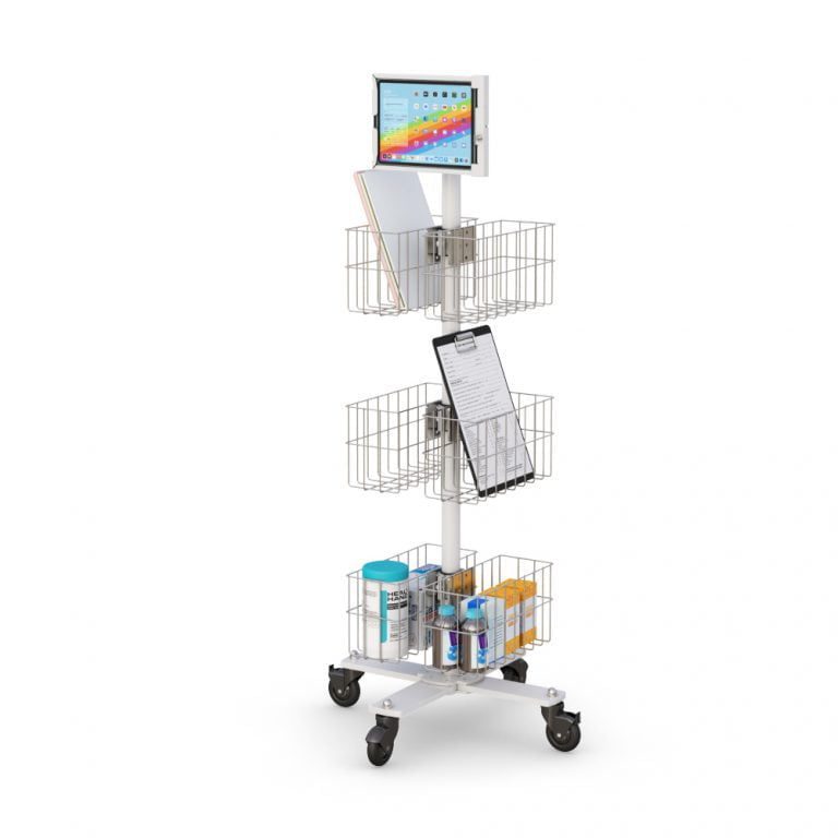 Mobile Tablet Cart with Storage