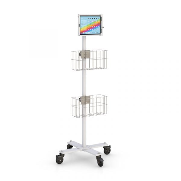 Mobile Tablet Cart And Double Storage Baskets - AFC Industries