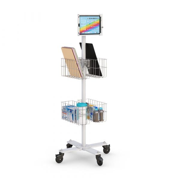 Mobile Tablet Cart and Quadruple Storage Baskets - AFC Industries