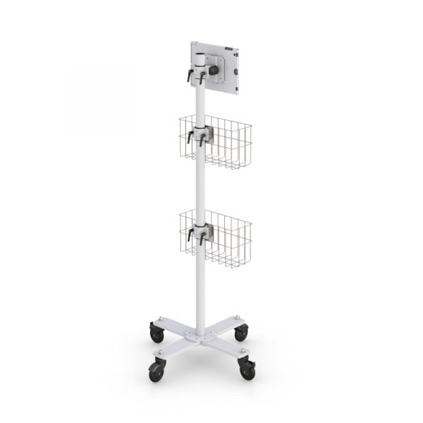 Mobile Tablet Cart And Double Storage Baskets - AFC Industries