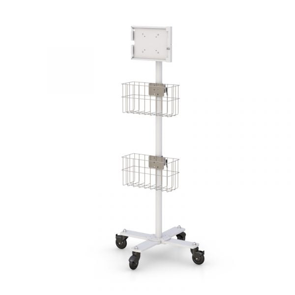 Mobile Tablet Cart And Double Storage Baskets - AFC Industries