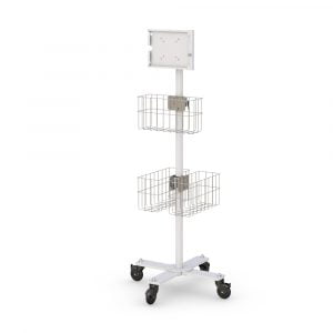Mobile Tablet Cart and Triple Storage Basket - AFC Industries