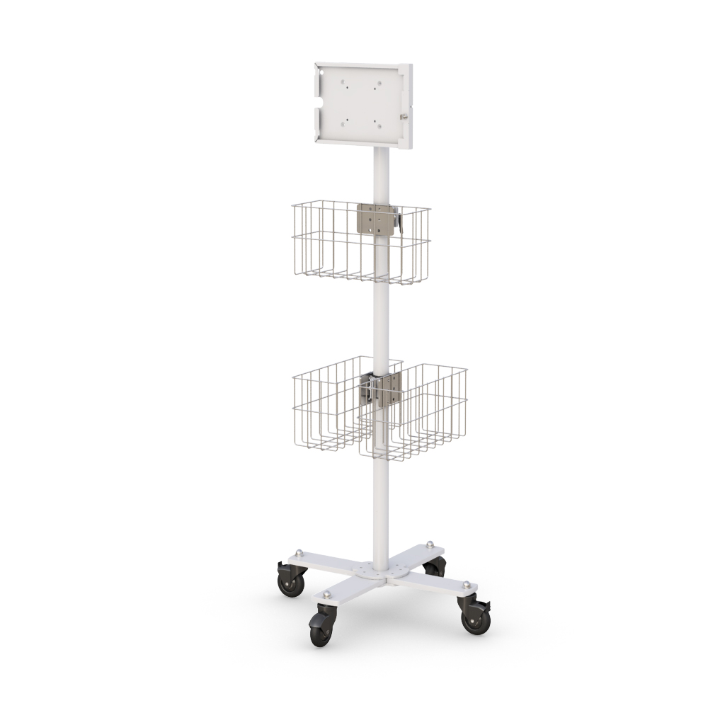 Mobile Tablet Cart and Triple Storage Basket - AFC Industries