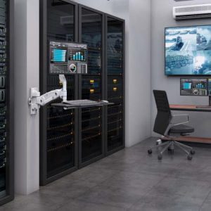 Wall Mount Track Computer Monitor Mount with Keyboard