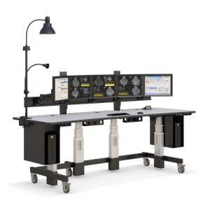 Reading Room Cardiology Desk with Track Monitors - AFC Industries