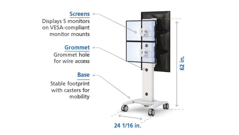 Industrial Computer Monitor Display Cart Control And Command