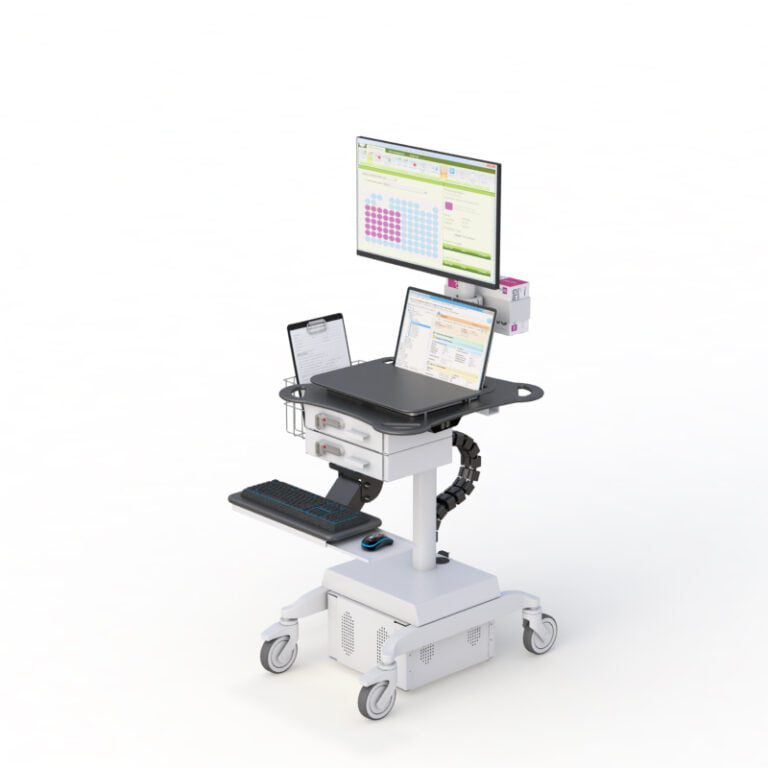 Point Of Care Computer Carts with Double Security Drawers