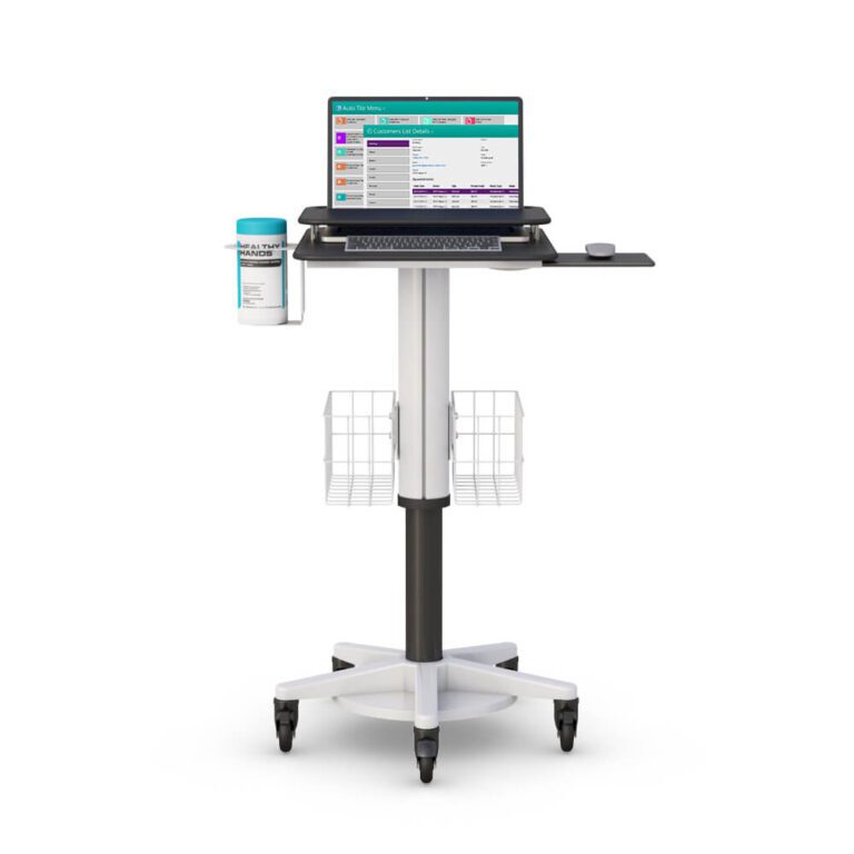 Mobile Laptop Cart And Wire Baskets