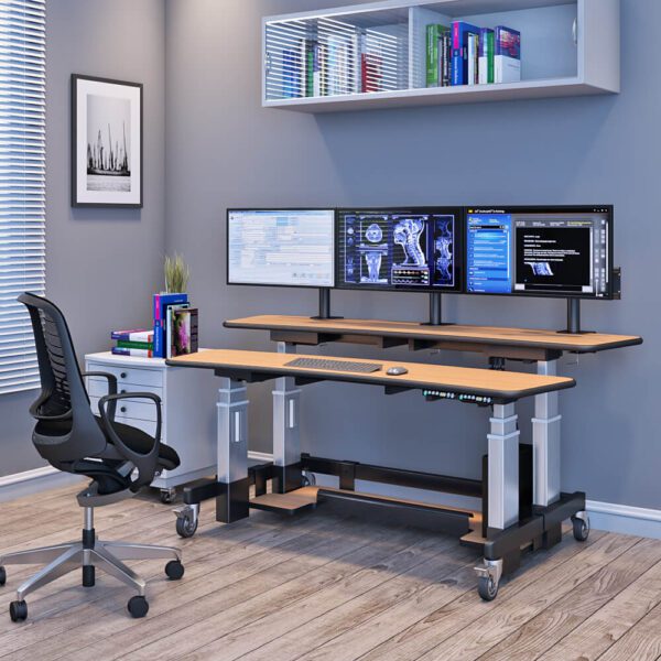 Dual Tier Desk Setup To Elevate Your Workspace - AFC Industries