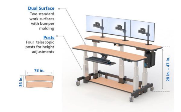 Dual-Level Office Desk - Modern Work Environments
