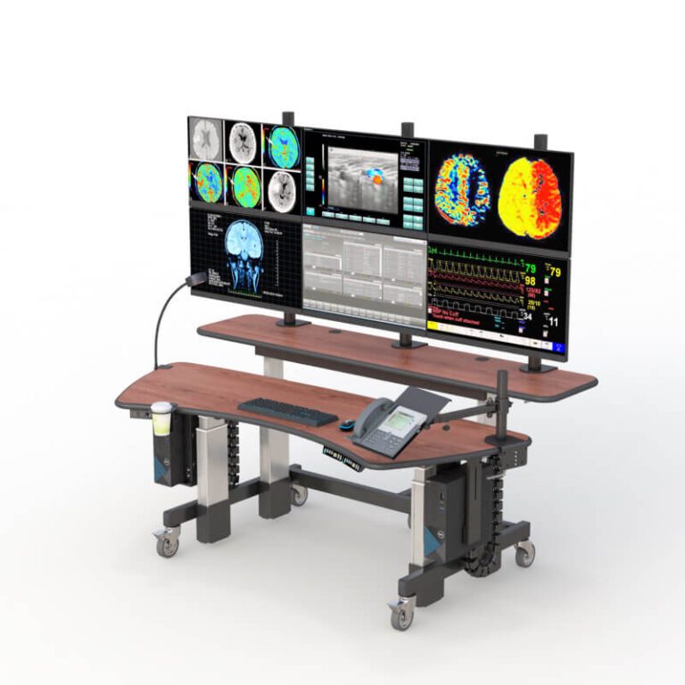 Astounding Dual-Tier Ergonomic Workstation with Electronic Height ...