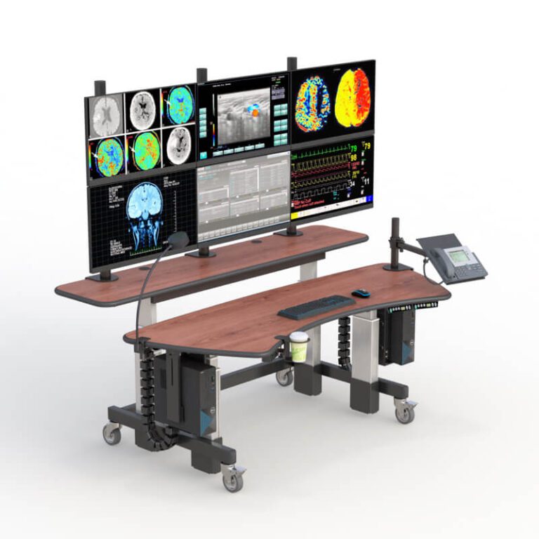 Astounding Dual-Tier Ergonomic Workstation with Electronic Height ...