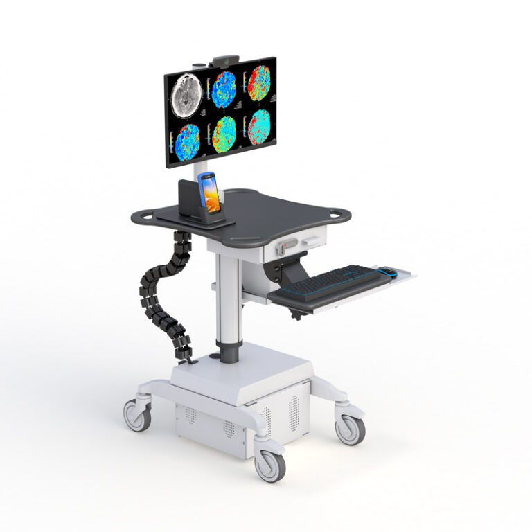 Mobile Medical Workstation Cart with Integrated Zebra Device Mounts ...