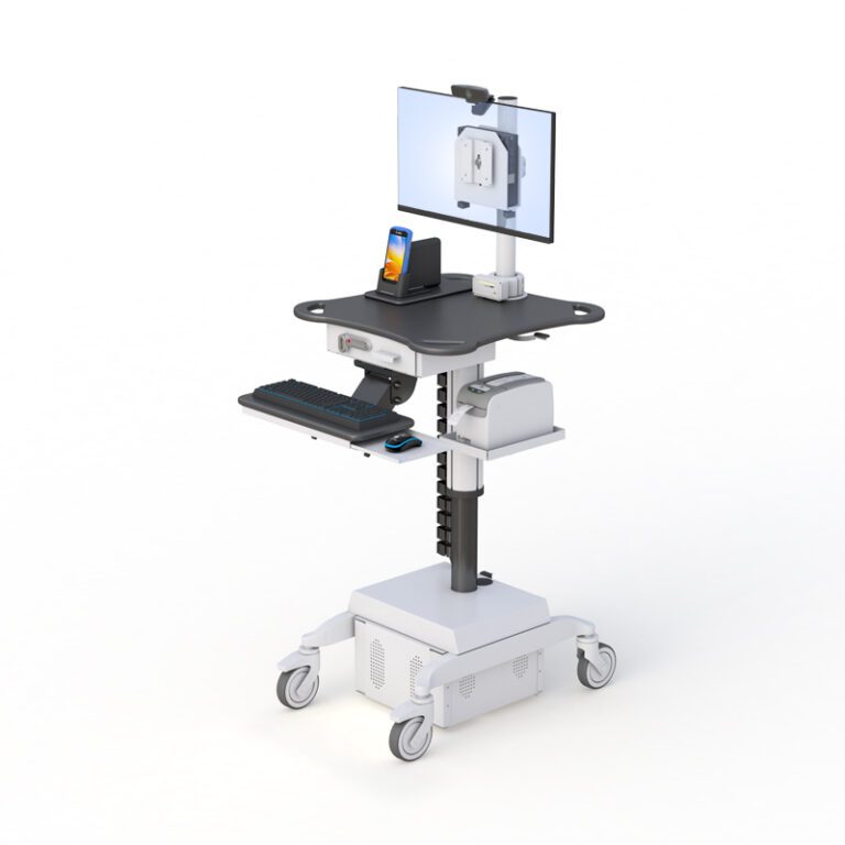 Mobile Medical Workstation Cart with Integrated Zebra Device Mounts ...