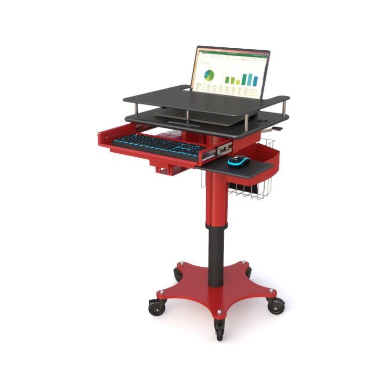 AFC’s Pneumatic Height-Adjustable Laptop Workstation Cart - AFC Industries