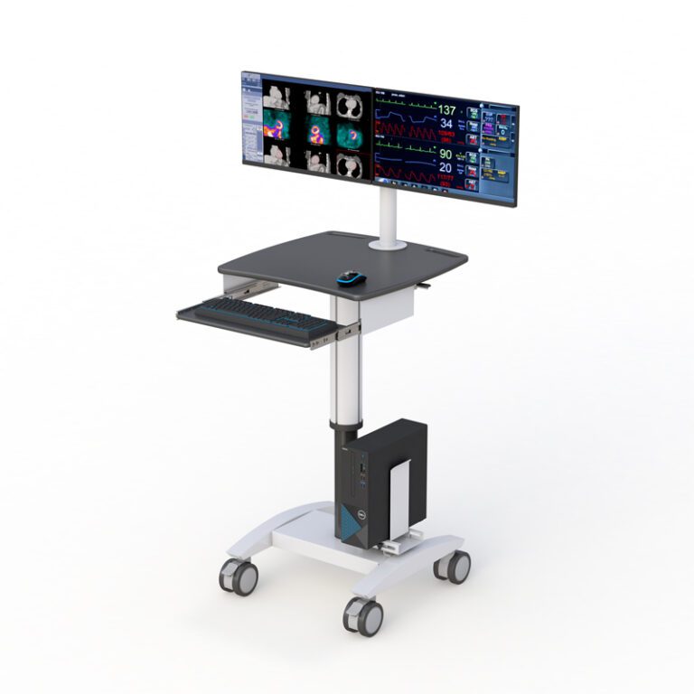 AFC Mobile Dual-Monitor Computer Workstation - AFC Industries