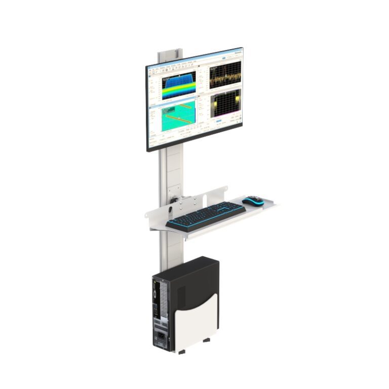 AFC Wall Track Workstation with Monitor, Keyboard & CPU Holder - AFC Industries