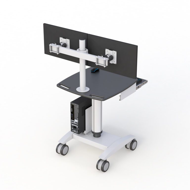AFC Mobile Dual-Monitor Computer Workstation - AFC Industries