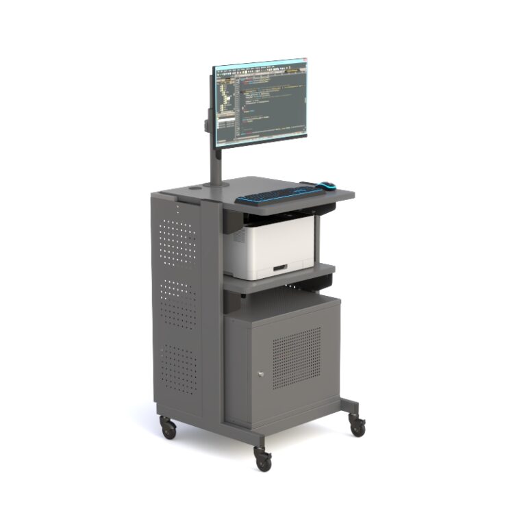 Height-Adjustable Mobile IT Workstation Cart - AFC Industries