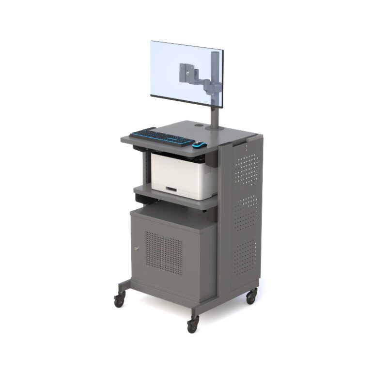 Height-Adjustable Mobile IT Workstation Cart - AFC Industries